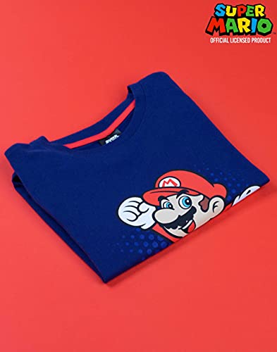 Super Mario Nintendo T Shirt Boys Kids Blue Short Sleeve Gamer Top 9-10 Years