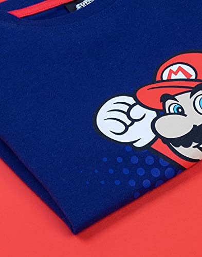 Super Mario Nintendo T Shirt Boys Kids Blue Short Sleeve Gamer Top 9-10 Years