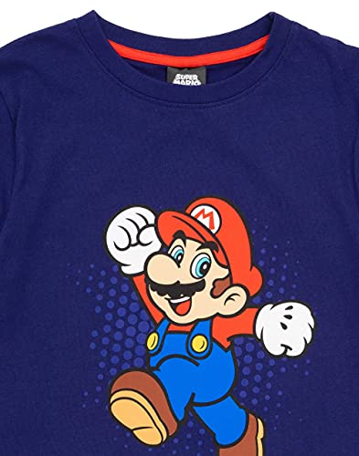 Super Mario Nintendo T Shirt Boys Kids Blue Short Sleeve Gamer Top 9-10 Years