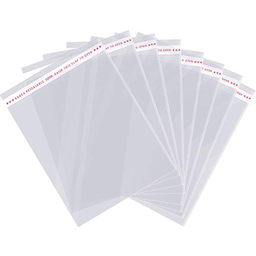 UltraOutlet 12x16 inches Large Resealable Cellophane Bags for Packaging Products, 200ct Plastic Clear Self-sealing Gift Bags Self-Adhesive Sealing Plastic Bags in Bulk for Gifts and Clothes, 200 pcs