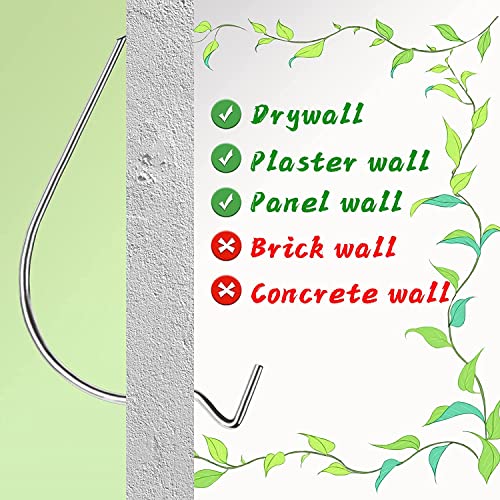 40 Pieces Picture Hangers Super Hooks, PinCute Hercules Hooks Drywall Picture Hanging Hooks Holds Up to 100lbs No Tools Need, Hang Art, Clocks, Frames or Planters