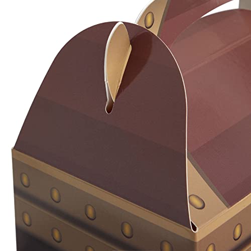 BLUE PANDA 24 Pack Treasure Chest Gable Party Treat Favor Boxes for Kids Pirate Birthday Decorations (6.25 x 3.6 x 3.5 In)