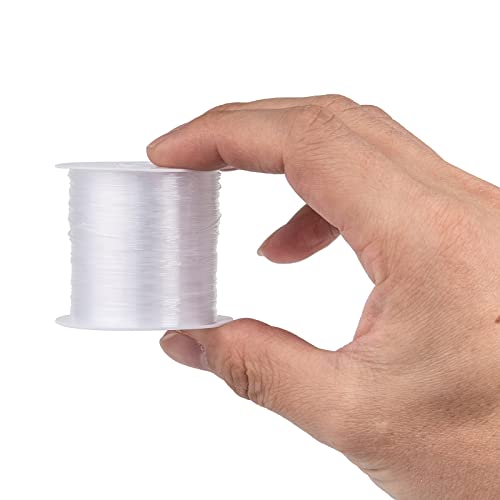 142.67 Yards/Roll 0.2mm Clear Nylon Invisible Beading Thread Transparent Fishing Line Wire Crystal Jewelry String Cord for DIY Bracelet Necklace Making Crafts