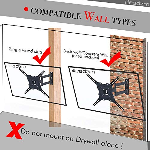 Stainless Steel Frame TV Wall for Most 26-55 Inches Flat Curved TVs,Adjustable TV Wall Stand up to 30KG Tilting Height Adjustable, Max VESA 400x400mm