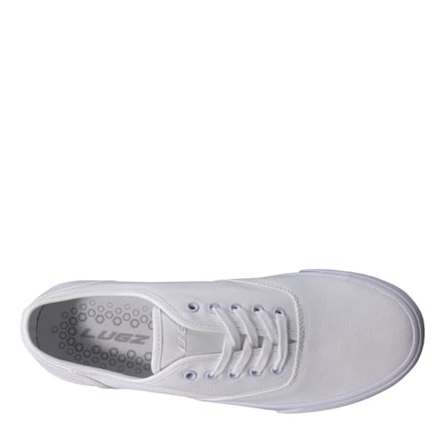 Lugz | Lear Classic Casual Sneakers for Men | Lace Up Mens Canvas Shoes | Everyday Men Footwear, White, 9.5 M US