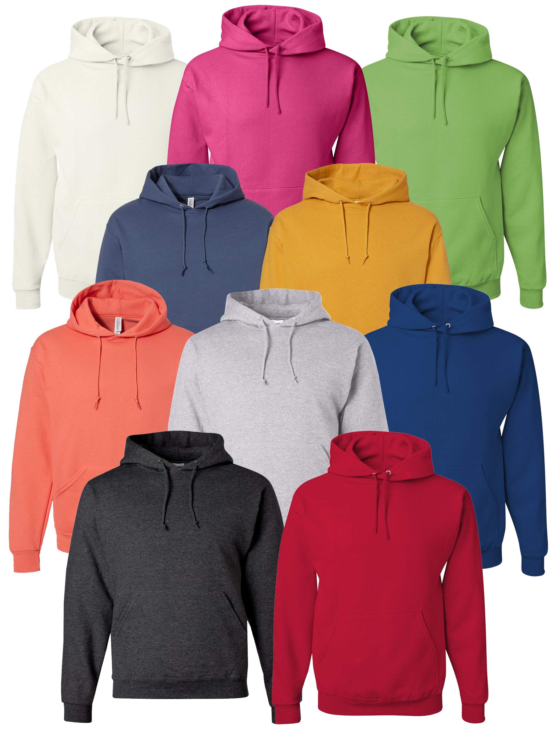 Tee Miracle Multipack Bundle Unisex Bulk 996MR Hooded Sweatshirt 10 Pack - Make Your Own Assorted Color Set Multicolor