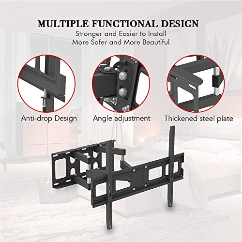 Stainless Steel Portable TV Wall Stand for Most 32-70 Inches Flat Curved TVs,Slim TV Wall Bracket up to 50KG Tilting Height Adjustable, Max VESA 600x400mm