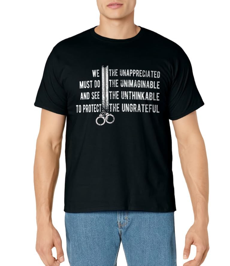 Prison Officer Thin Silver Line Correctional Officer T-Shirt