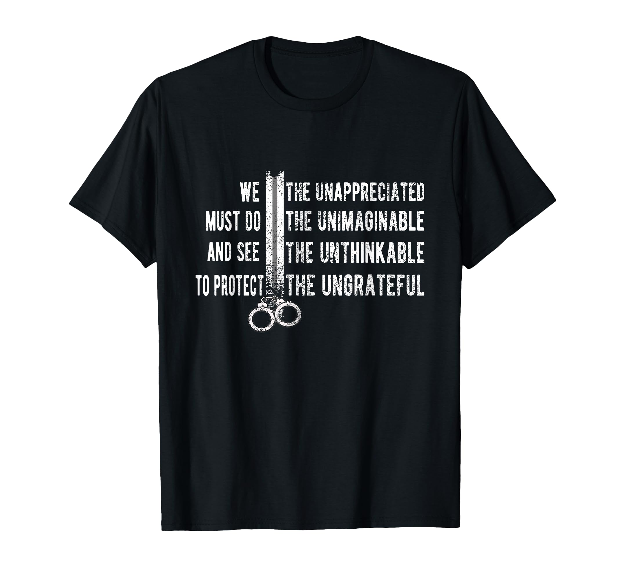 Prison Officer Thin Silver Line Correctional Officer T-Shirt