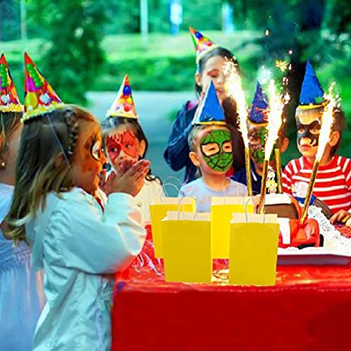 ysmile 12 ct Gift Kraft Paper Bag with Handle for Birthday Party Favor for Present in Bulk 8.2x5.9x3.1 from Yellow…