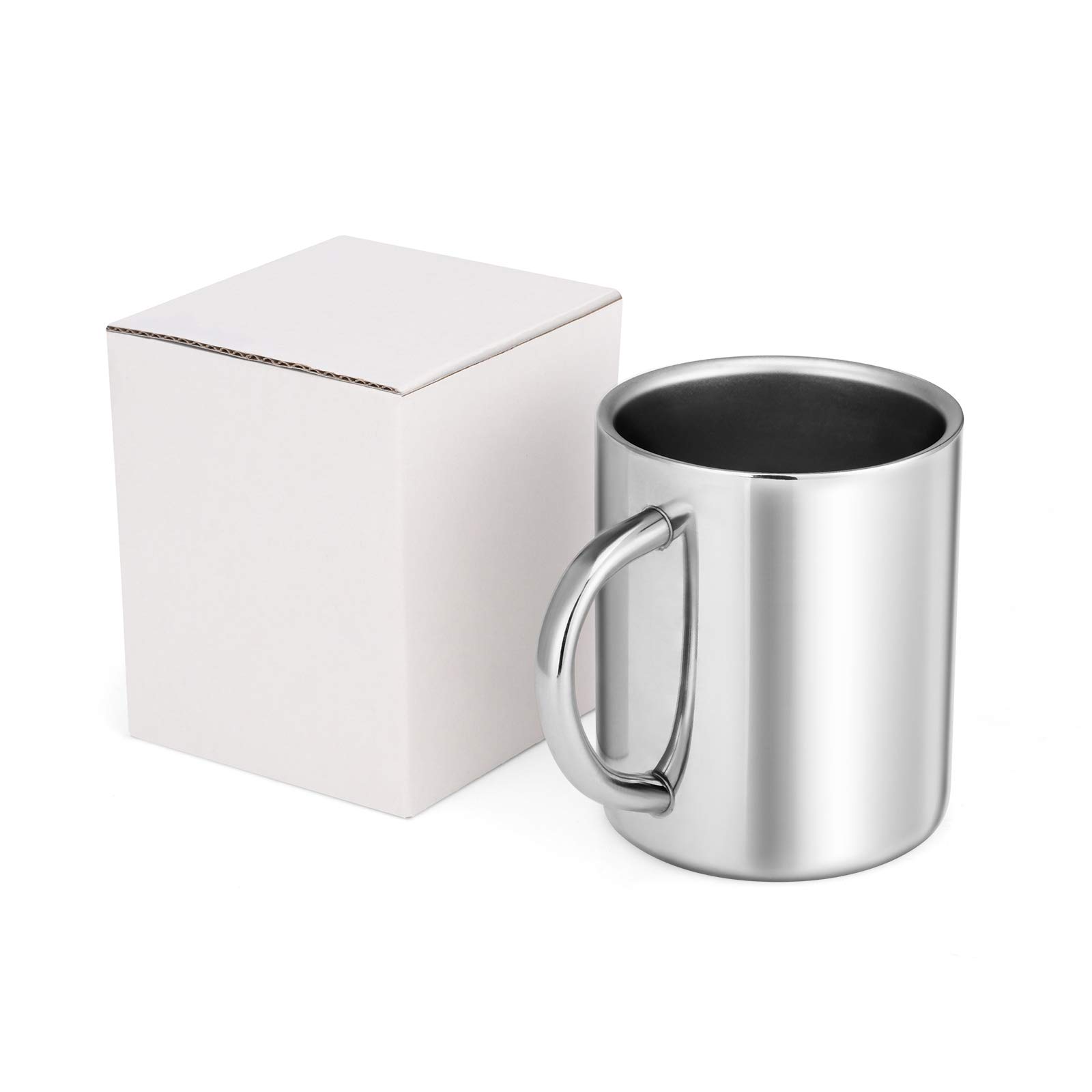 Bidponds 9.5oz / 280ml Double Walled Coffee Mug, Stainless Steel Tea Cups, Travel Camping Mugs