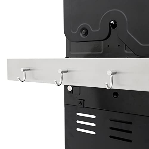 Permasteel 2-Burner Propane Gas Grill, BBQ Grill with Foldable Side Tables & Tool Hooks, Perfect for Outdoor Cooking, Patio & Garden, Black