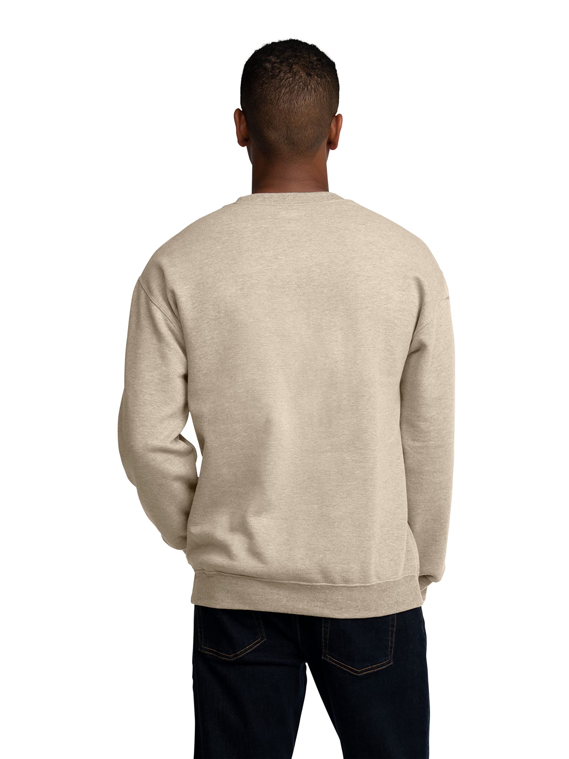 Fruit of the Loom Men's Moisture Wicking Eversoft Fleece Sweatshirt, Khaki Heather, X-Large