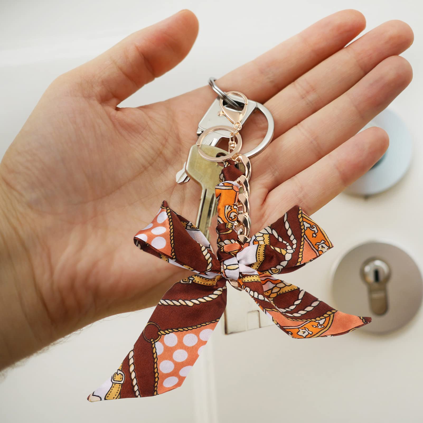 OSALADI Bowknot Silk Ribbon Bag Pendant Keychain Fashion Handbag Handle Decor for Purse Tote Bag Handbag