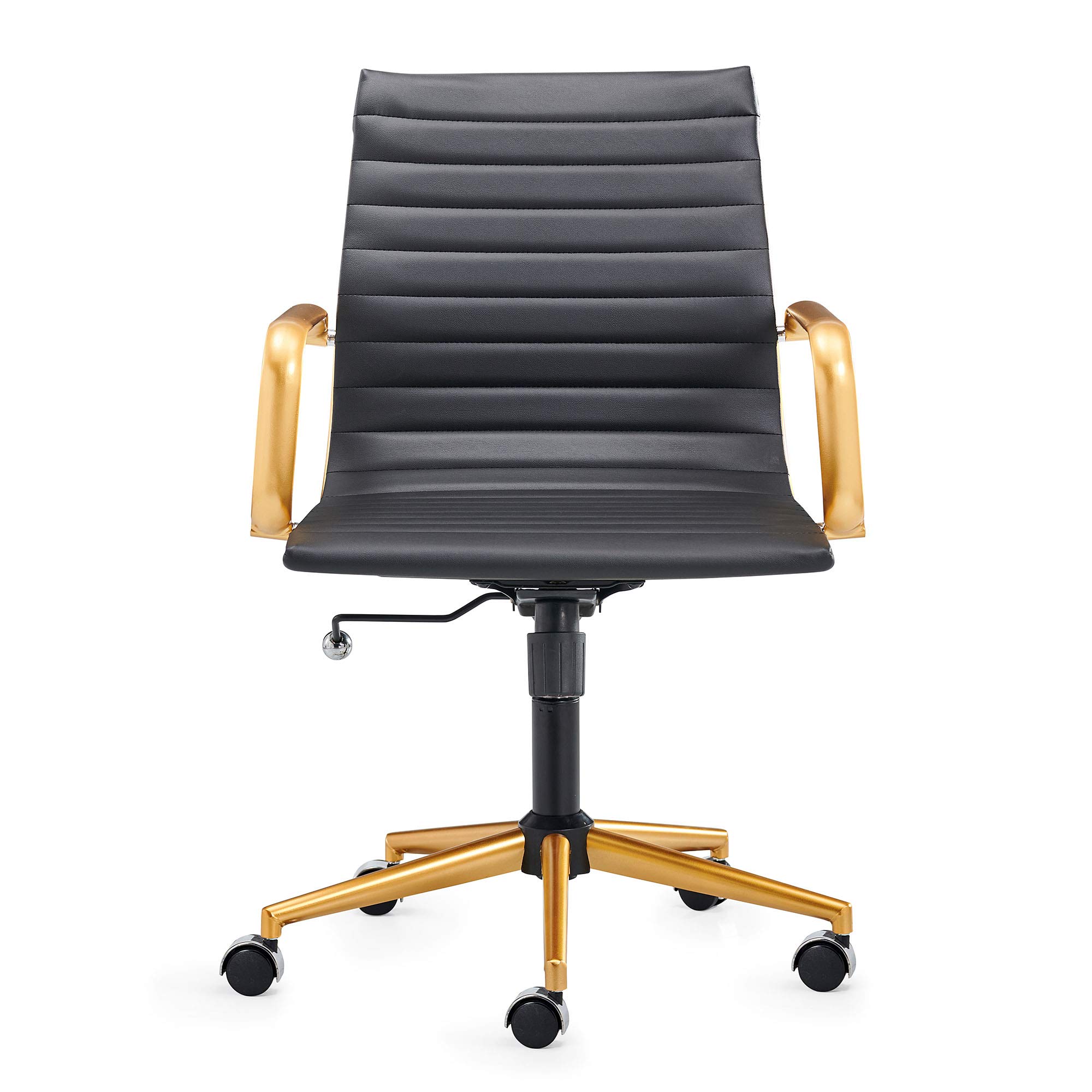 CAROCC Mid-Back Office Desk Chair - Gold and Black Task Chair with Back Support, Heavy Duty (320lbs), Swivel