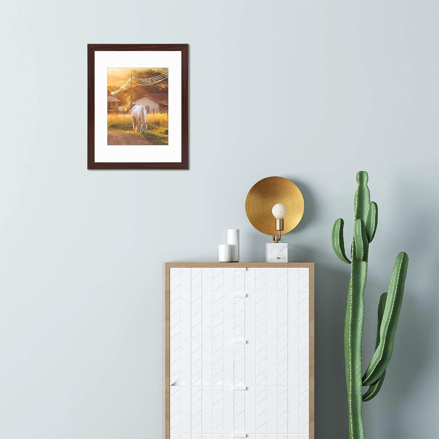 AUEAR, 11x14 Picture Frames 2 Pack, for 8x10 with Mat or 11 by 14 Gallery Wall Frame Vertical Horizontal Display (11x14, Walnut, 2-Pack)