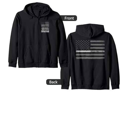 Corrections Just Guts Correctional Officer USA American Flag Zip Hoodie