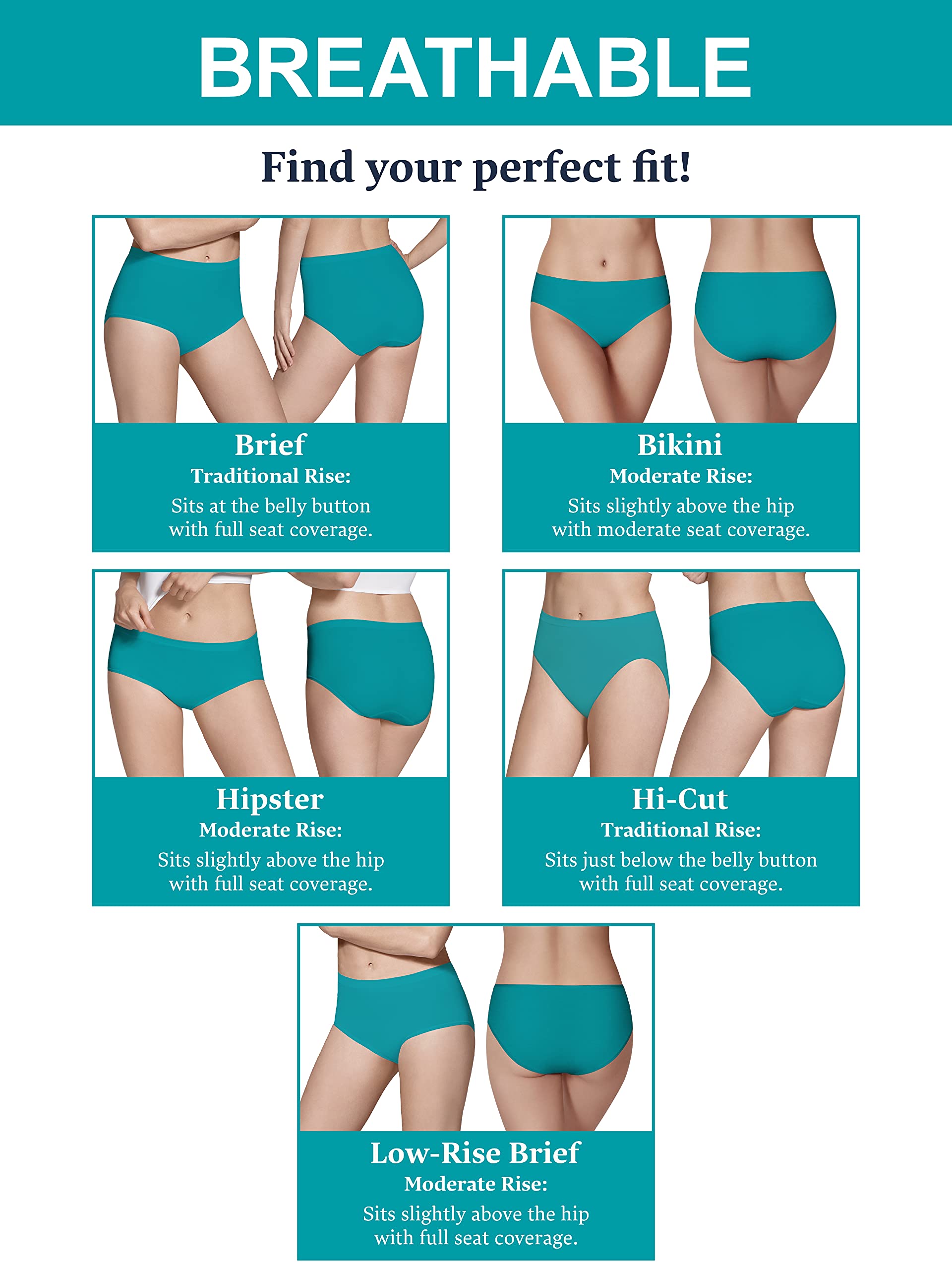 Fruit of the Loom Women's Breathable Underwear, Moisture Wicking Keeps You Cool & Comfortable, Available in Plus Size, Micro Mesh-Hi Cut-6 Pack-Colors May Vary, 7