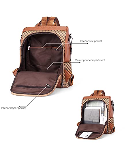 Telena Backpack Purse for Women, PU Leather Anti Theft Travel Purse Shoulder Bags with Tassel