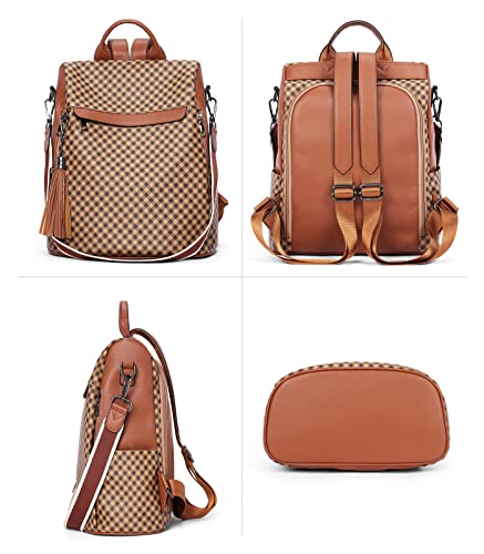 Telena Backpack Purse for Women, PU Leather Anti Theft Travel Purse Shoulder Bags with Tassel