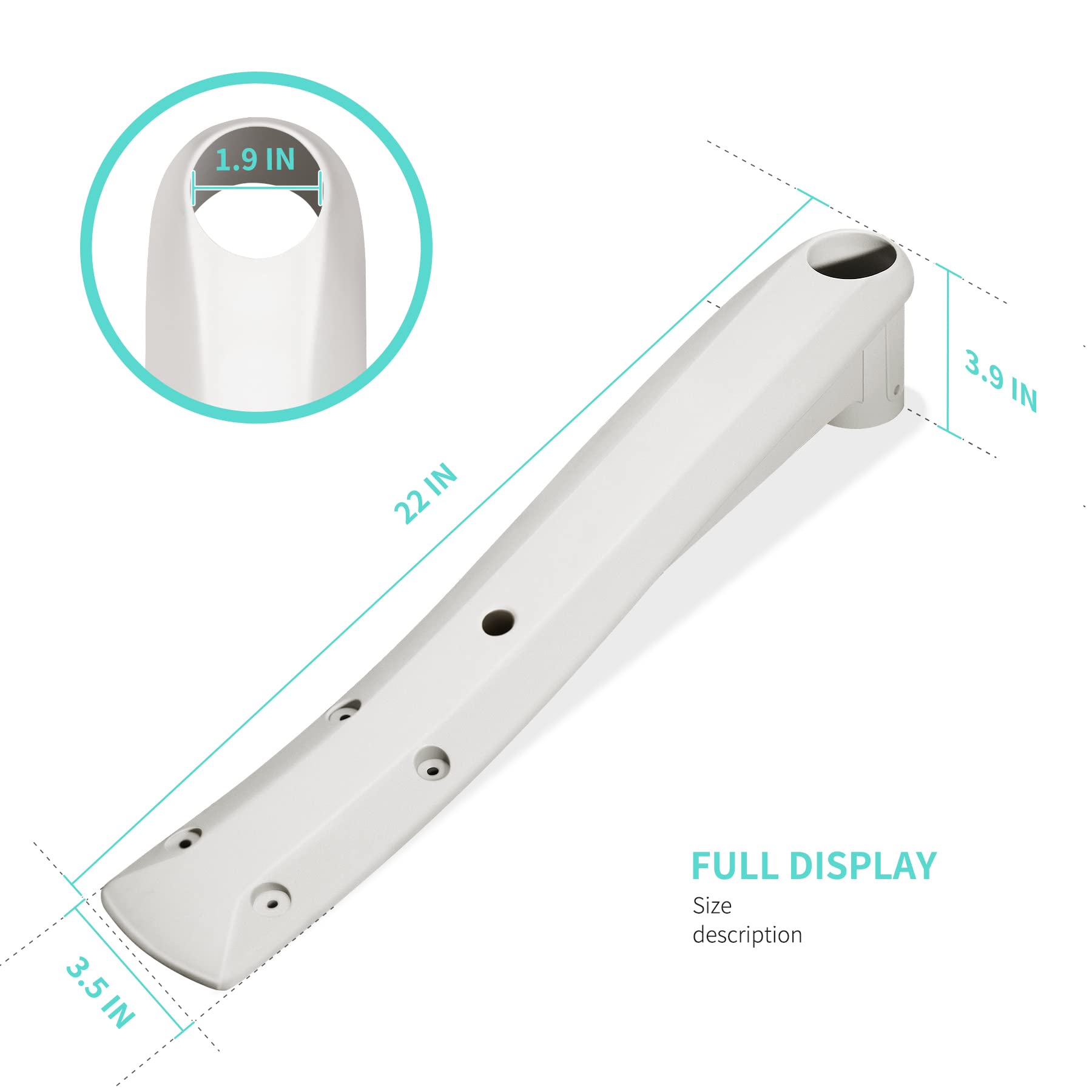 Replacement 160-0001PG Deck Support for Above Ground Swimming Pool BiltMor Step - 2 Pack White