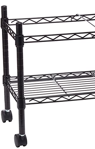 Safco Products Wire Mobile Letter/Legal File Cart 5201BL, Black Powder Coat Finish, Collapsible for Compact Storage