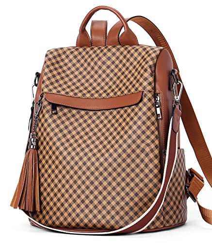 Telena Backpack Purse for Women, PU Leather Anti Theft Travel Purse Shoulder Bags with Tassel