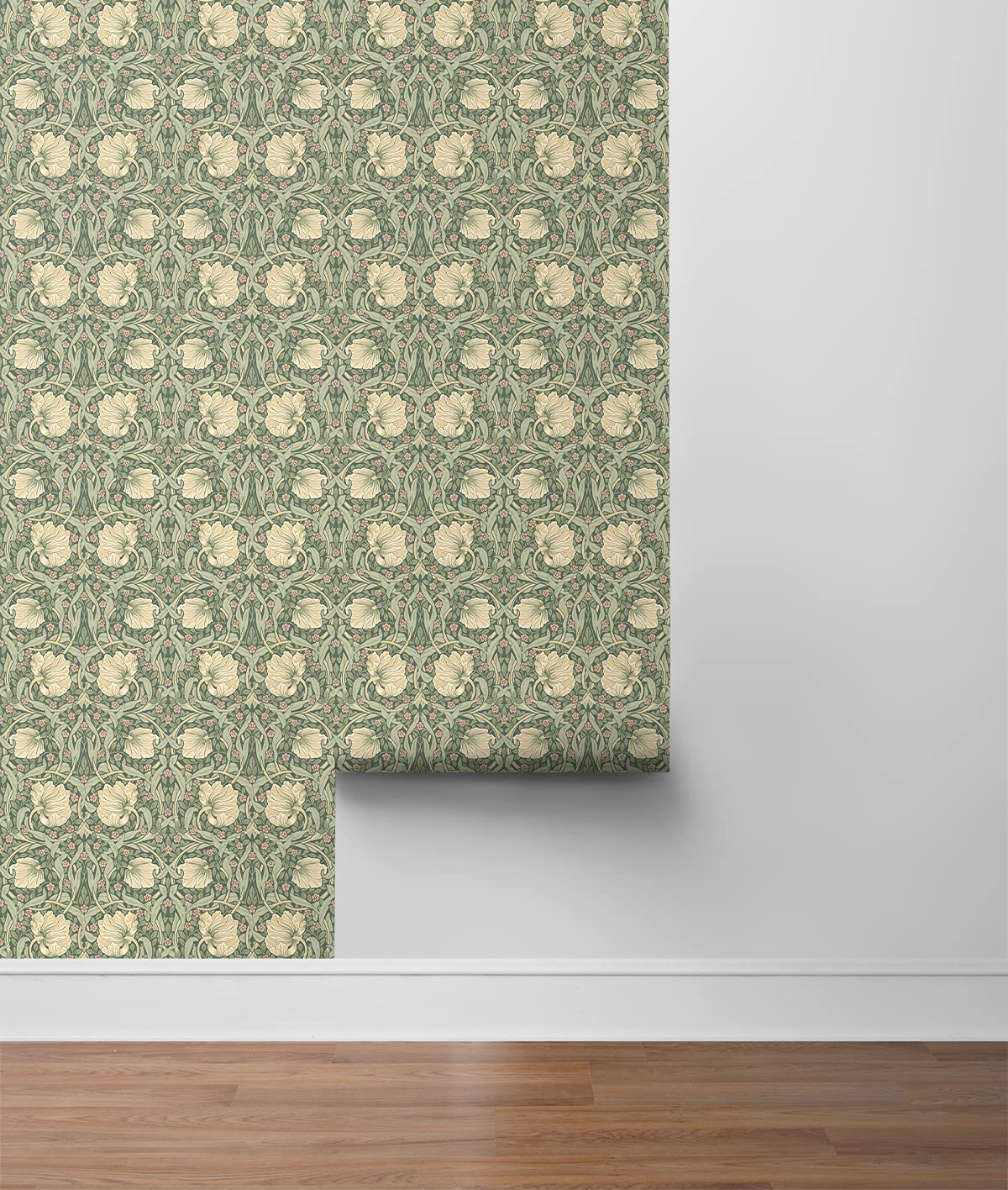 NextWall Pimpernel Floral Peel and Stick Wallpaper (Gardenia & Sage)