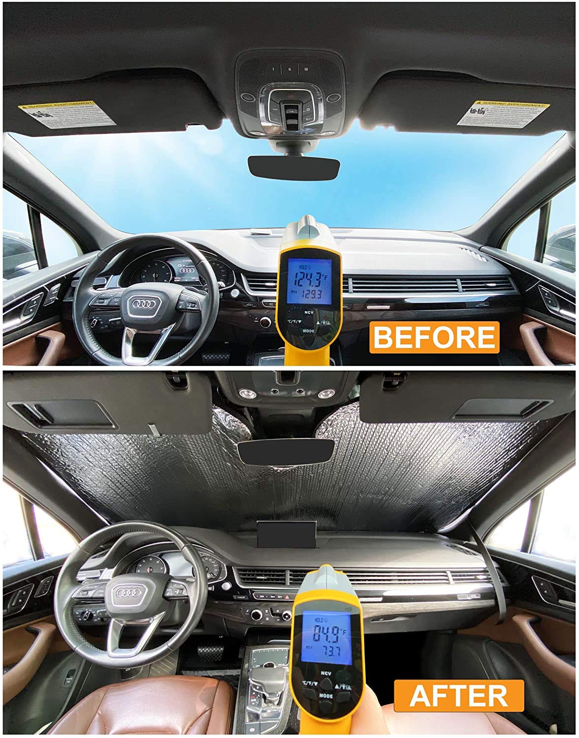 YelloPro Auto Custom Fit Car Front Windshield Reflective Sunshade Protector for 2020 2021 2022 2023 2024 2025 Toyota GR Supra Coupe, Sun Shade Accessories, Made in USA