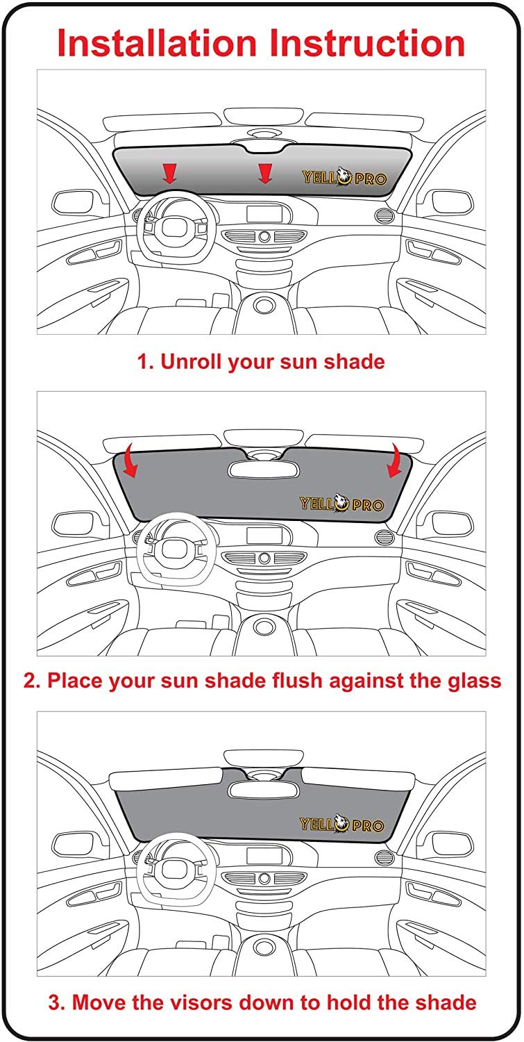 YelloPro Auto Custom Fit Car Front Windshield Reflective Sunshade Protector for 2020 2021 2022 2023 2024 2025 Toyota GR Supra Coupe, Sun Shade Accessories, Made in USA