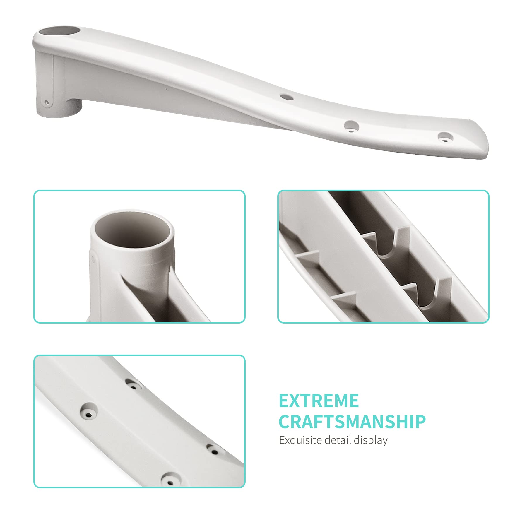 Replacement 160-0001PG Deck Support for Above Ground Swimming Pool BiltMor Step - 2 Pack White