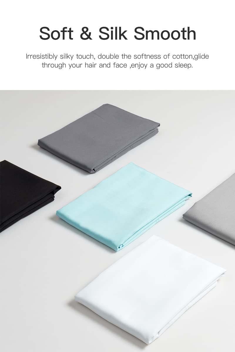 100% Viscose Made from Bamboo Breathable Pillowcases Queen Size Set of 2-Pack for Hot Sleepers and Night Sweats- Softness and Cooling Pillow Cases-Envelope Closure (Dark Grey -20 x 30 Inches)