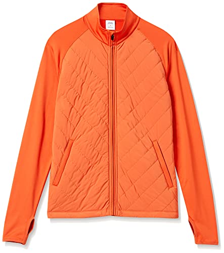 Amazon Essentials Men's Slim Fit Performance Stretch Quilted Active Jacket, Orange, X-Large