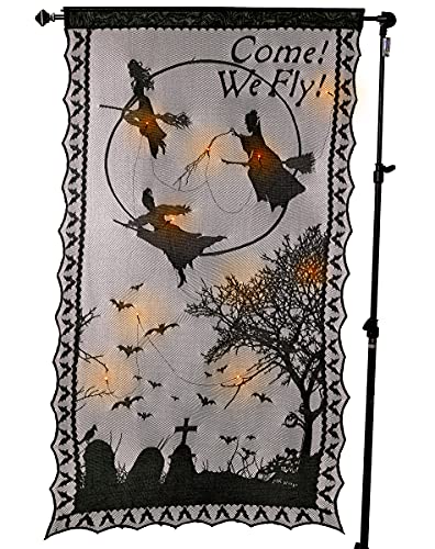 Spirit Halloween Hocus Pocus Light-Up Lace Panel | Officially Licensed | Halloween Decor | Home Décor | Disney | Wall Decor