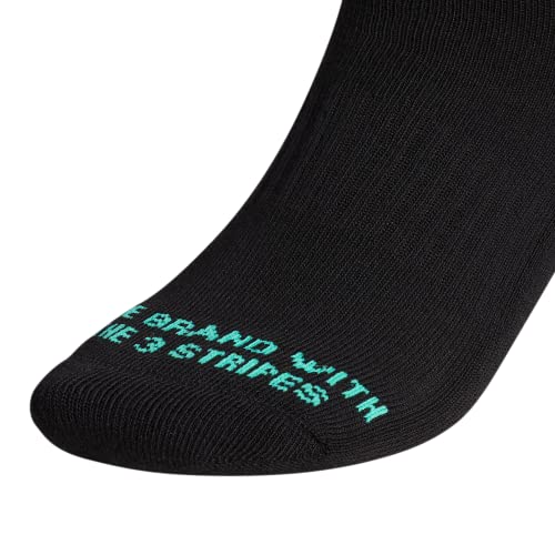adidas Originals Mixed Graphics Cushioned Crew Socks (3-Pair), Black/Hi-res Green/Sky Rush Blue, Large