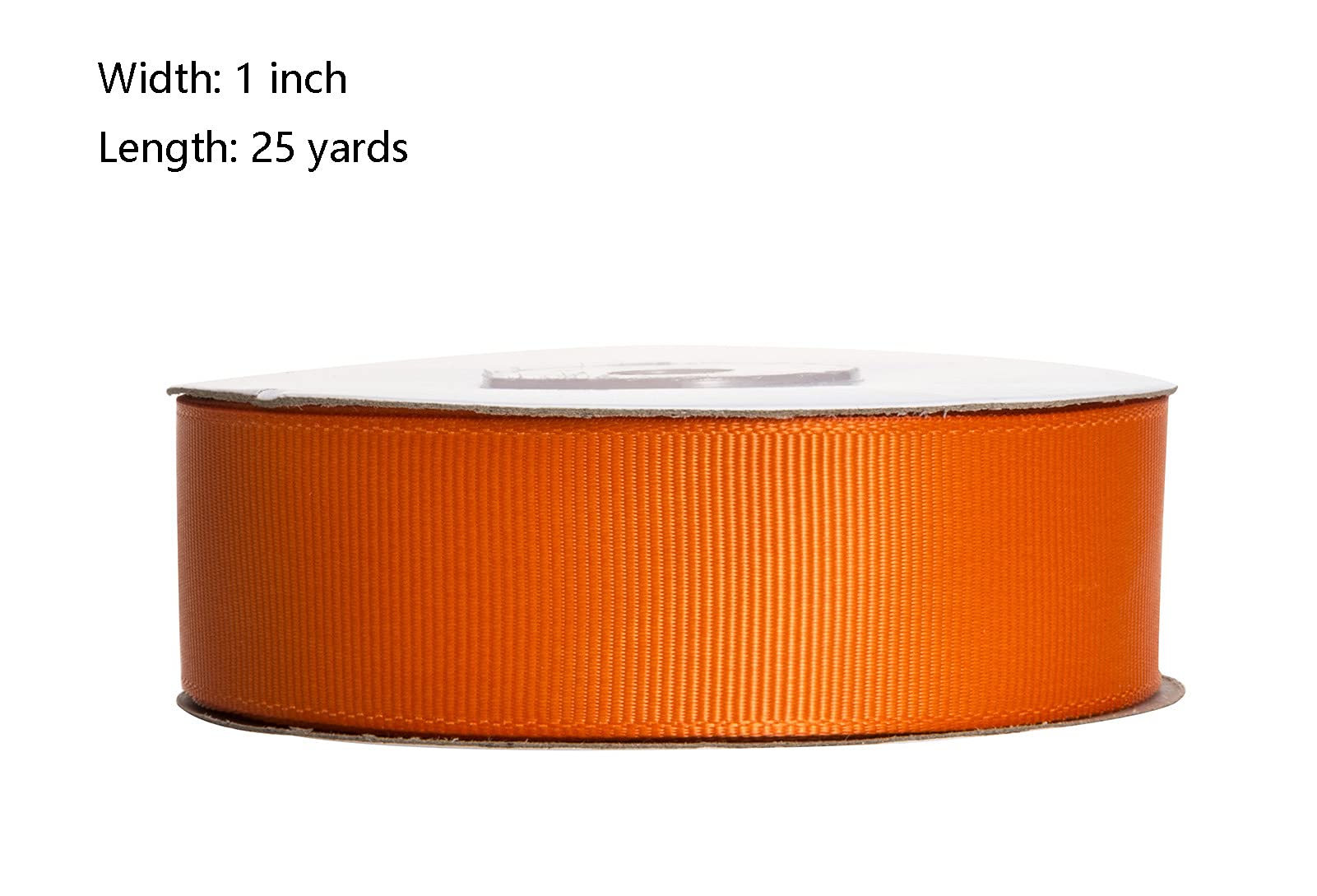 ATRBB 25 Yards 1 Inch Solid Grosgrain Ribbon Roll for Gift Wrapping DIY Hair Accessories (Orange)