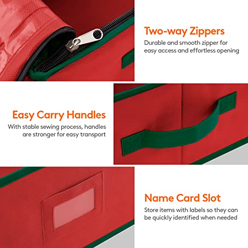 Lifewit Wrapping Paper Storage Containers with Interior Pockets, Fits 18-24 Standard Rolls, Gift Wrapping Organizer Storage for Wrapping Paper, Bows, Ribbons, 40" Length, Red
