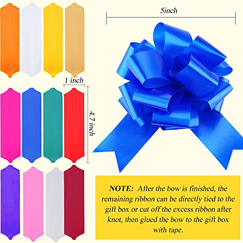 Pull Bows for Gift Wrapping, Gift Bows with Ribbon Mixed Color Bows Gift Wrap Bows for Wedding, Birthday, Anniversary, Party Favors 6 Inch (24 Pieces)