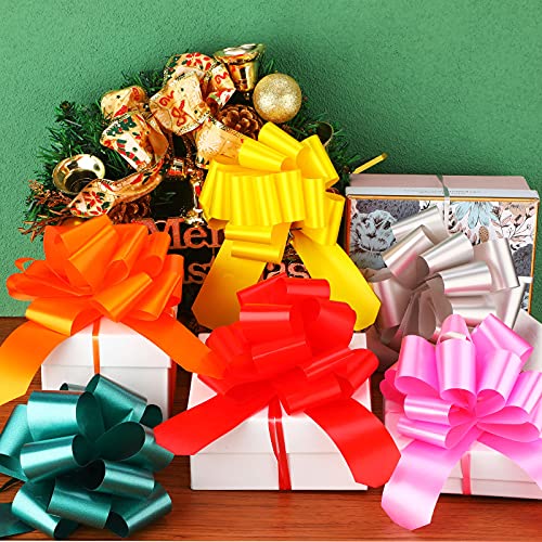 Pull Bows for Gift Wrapping, Gift Bows with Ribbon Mixed Color Bows Gift Wrap Bows for Wedding, Birthday, Anniversary, Party Favors 6 Inch (24 Pieces)