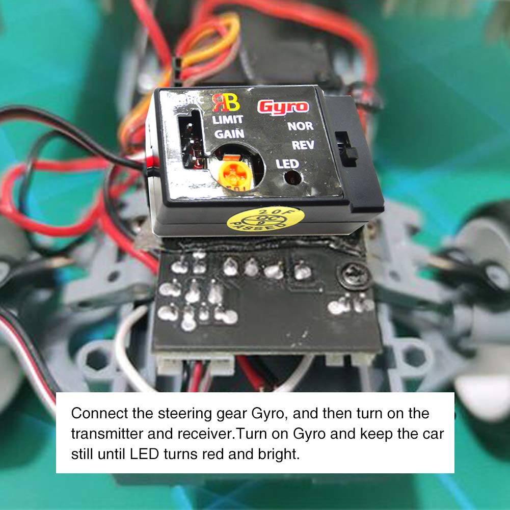 Mini Gyro Module for RC Cars Drift Drive, Automatic Stability Control Gyro | Sensitivity Adjustable, Easy to Operate, R484 Analog SMM System Mini RC Car Gyro Stabilizer 4-6V for WPL D12
