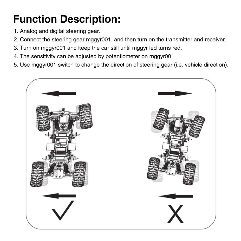 Mini Gyro Module for RC Cars Drift Drive, Automatic Stability Control Gyro | Sensitivity Adjustable, Easy to Operate, R484 Analog SMM System Mini RC Car Gyro Stabilizer 4-6V for WPL D12