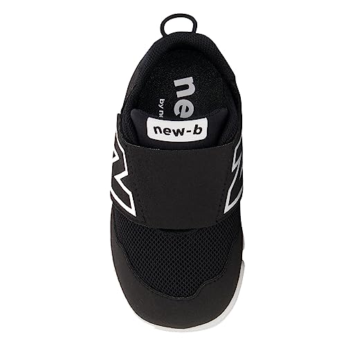 New Balance Kid's New-b V1 Hook and Loop Sneaker, Black/White, 9 Wide Toddler