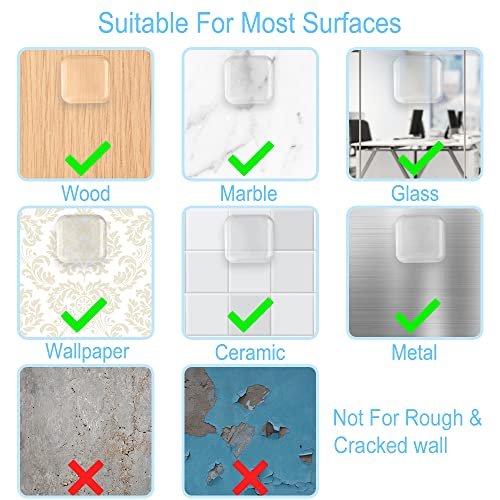 6 PCS Door Stopper Wall Protector, Transparent Square Door Knob Wall Shield, Soft Rubber Door Handle Bumper with Strong Self Adhesive, Thickened Door Bumpers for Walls (4 CM/Square, Clear)