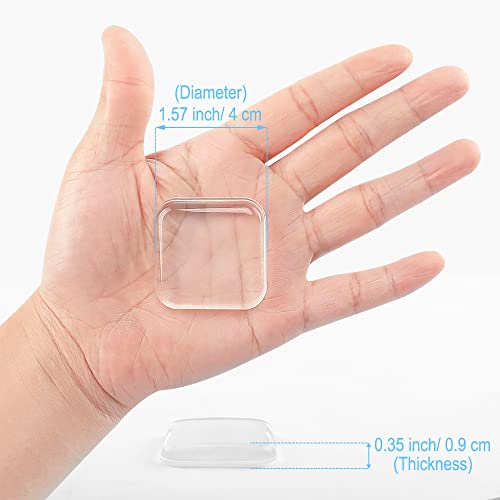 6 PCS Door Stopper Wall Protector, Transparent Square Door Knob Wall Shield, Soft Rubber Door Handle Bumper with Strong Self Adhesive, Thickened Door Bumpers for Walls (4 CM/Square, Clear)