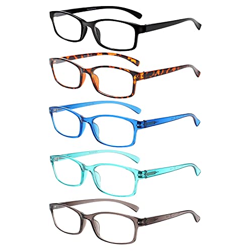 NORPERWIS Reading Glasses 5 Pairs Quality Readers Spring Hinge Vintage Glasses for Reading for Men and Women (Mix Color - 2, 2.00)