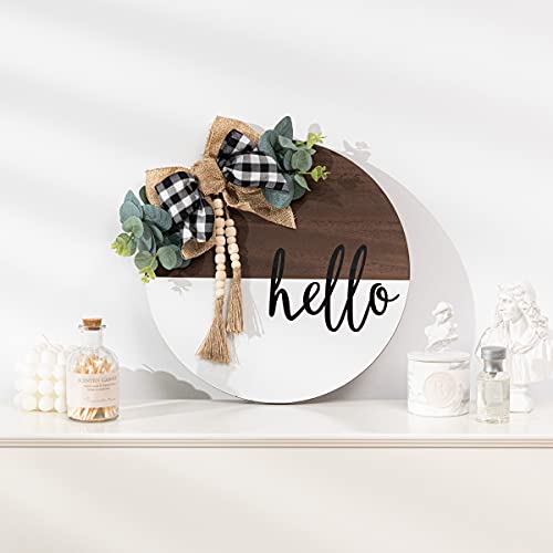 Heart Carpenter Home Decorations Door Sign "HELLO" Porch Sign for Spring Welcome Sign Rustic Farmhouse Wall Decor for Home(Hello)