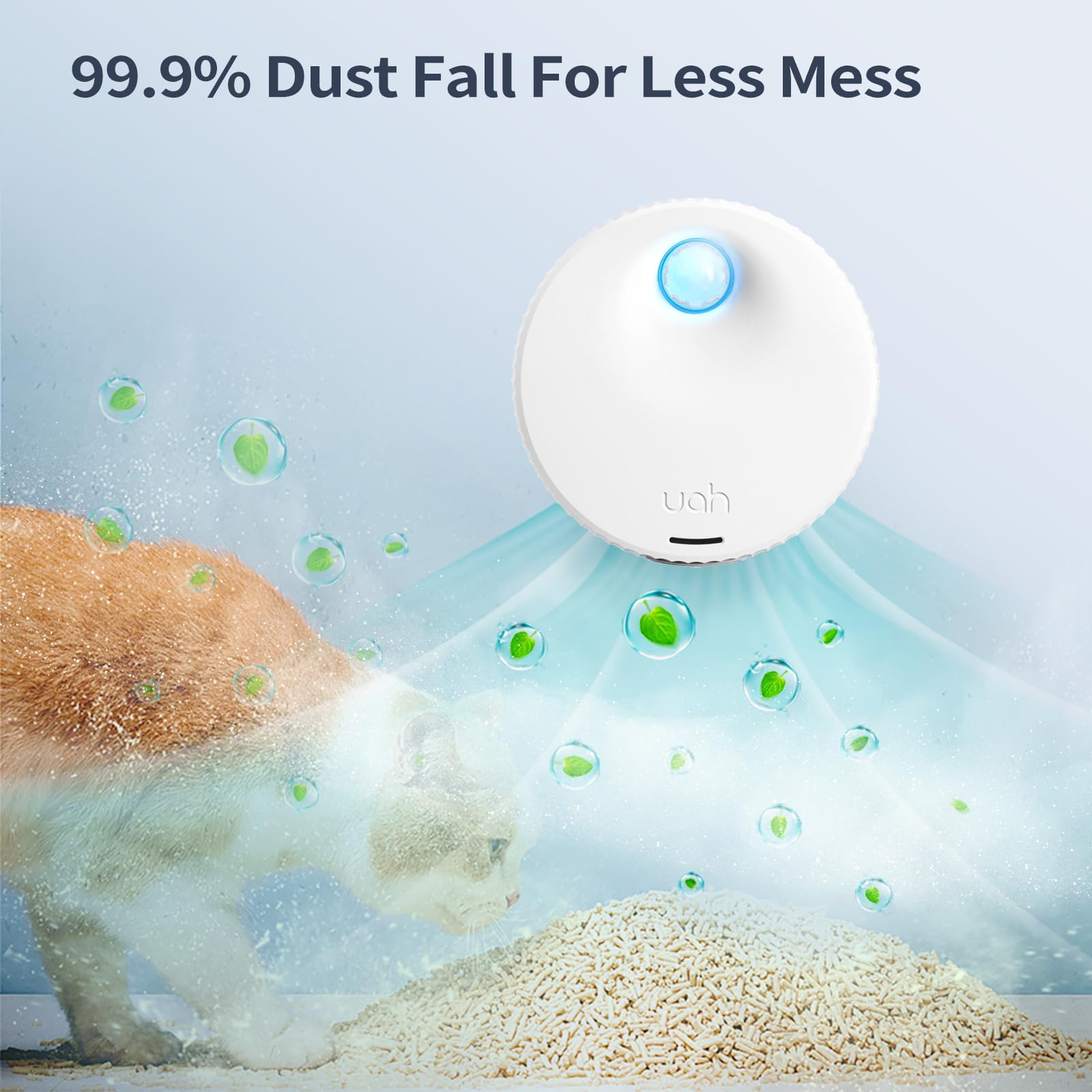 uahpet Cat Litter Deodorizer Odor Eliminator 99.9% Dust-Fall for All Kinds of Cat Litter Box Bathroom Wardrobe Kitchen and Small Area（ 80% Deodorization /99% Deodorization)