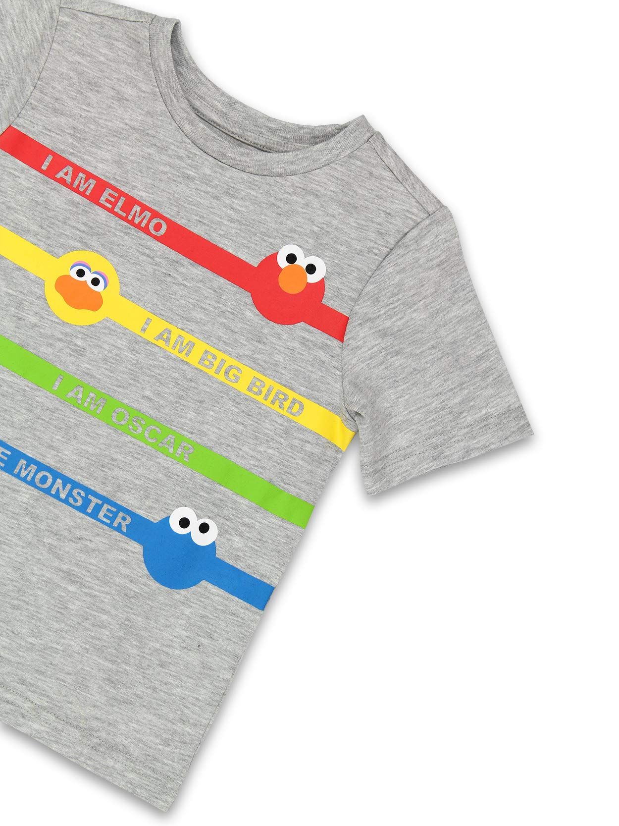 Isaac Mizrahi Loves Sesame Street Gang Elmo Toddler Baby Short Sleeve Tee (24 Months, Gray)