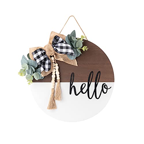 Heart Carpenter Home Decorations Door Sign "HELLO" Porch Sign for Spring Welcome Sign Rustic Farmhouse Wall Decor for Home(Hello)