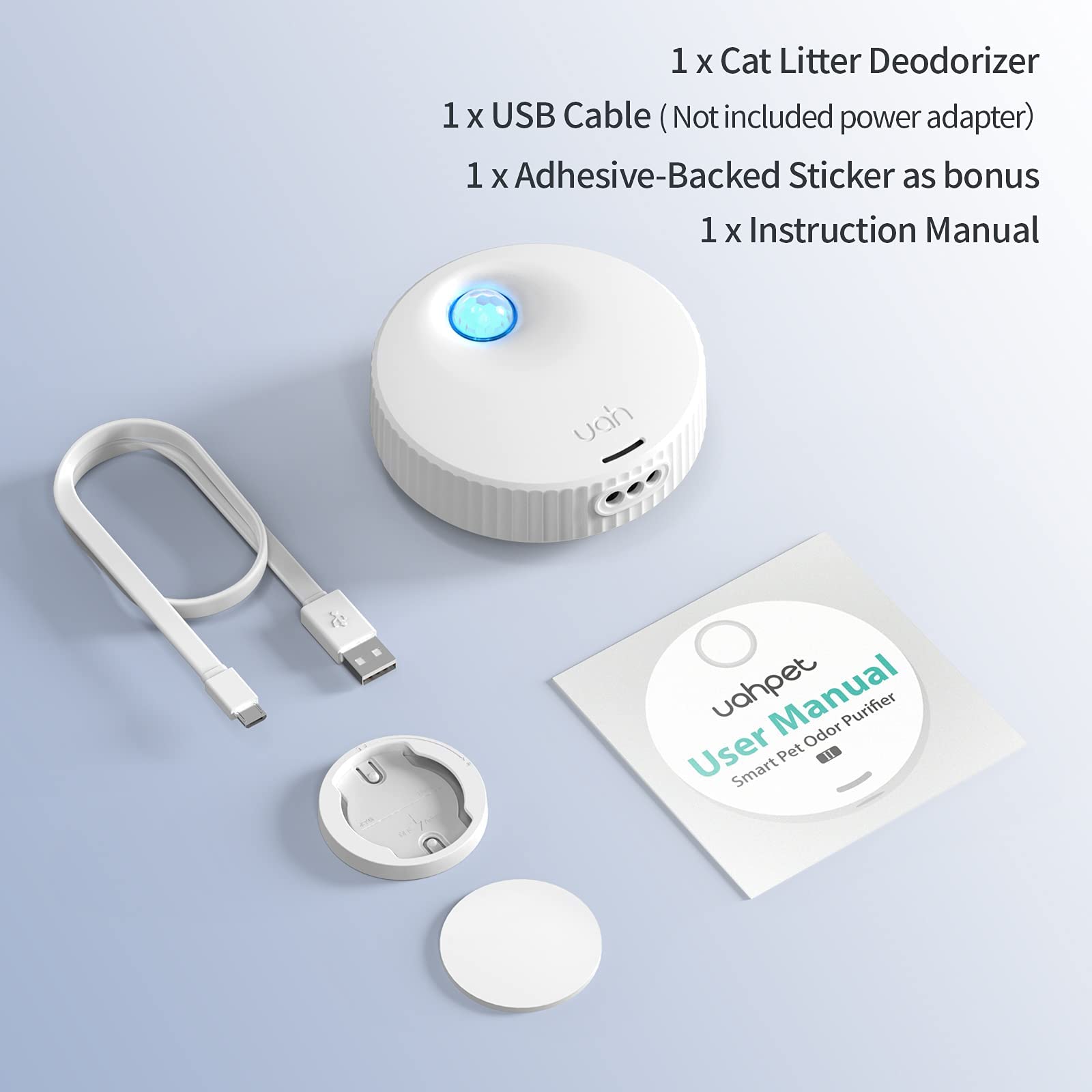 uahpet Cat Litter Deodorizer Odor Eliminator 99.9% Dust-Fall for All Kinds of Cat Litter Box Bathroom Wardrobe Kitchen and Small Area（ 80% Deodorization /99% Deodorization)